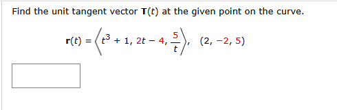 Solved Find the unit tangent vector T(t) ﻿at the given point | Chegg.com