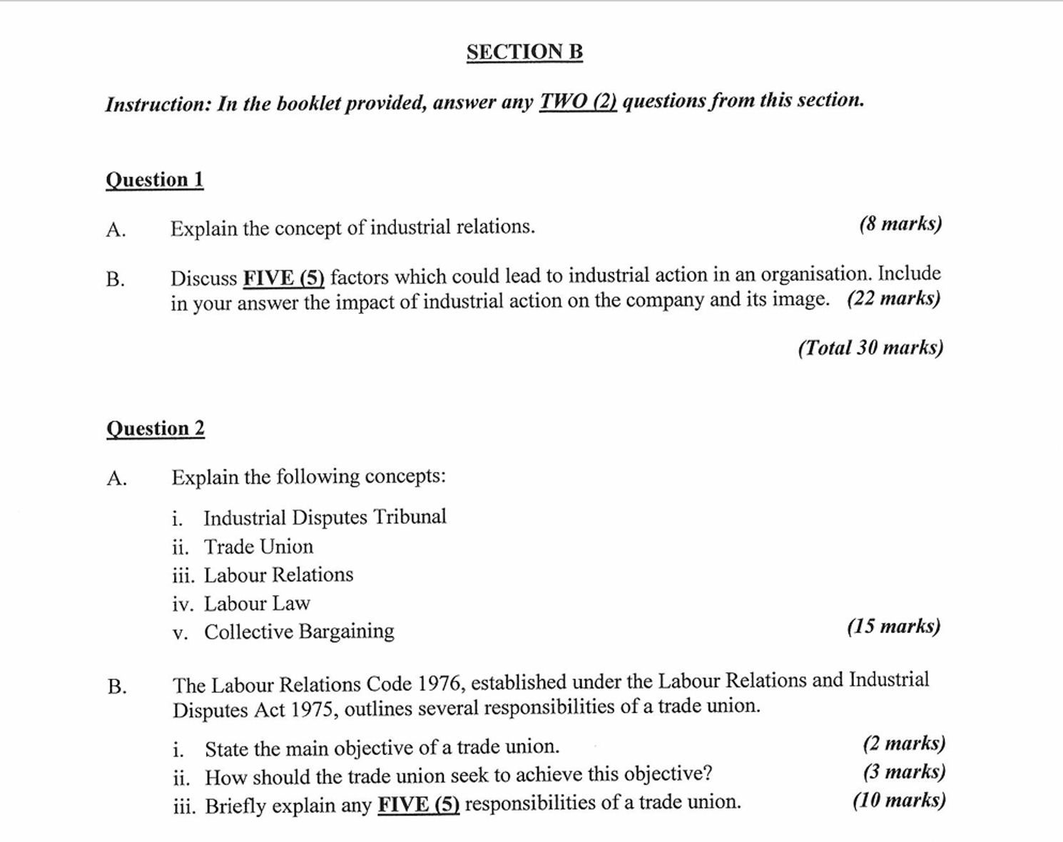 Solved Instruction: In the booklet provided, answer any TWO | Chegg.com