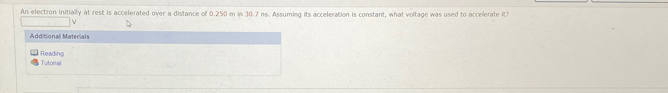 Solved An Electron Initially At Rest Is Accelerated Over A