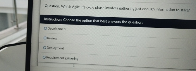Solved Question: Which Agile life cycle phase involves | Chegg.com