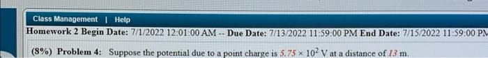 Solved Class Management I Help Homework 2 Begin Date: | Chegg.com