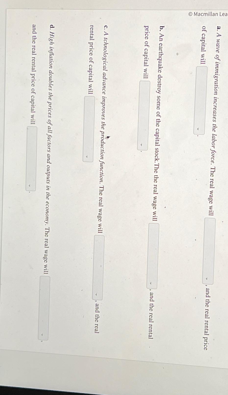 Solved a. ﻿A wave of immigration increases the labor force. | Chegg.com