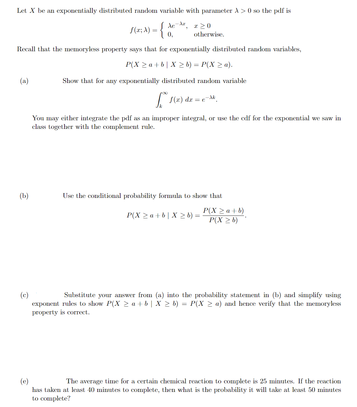 Solved Let x ﻿be an exponentially distributed random | Chegg.com