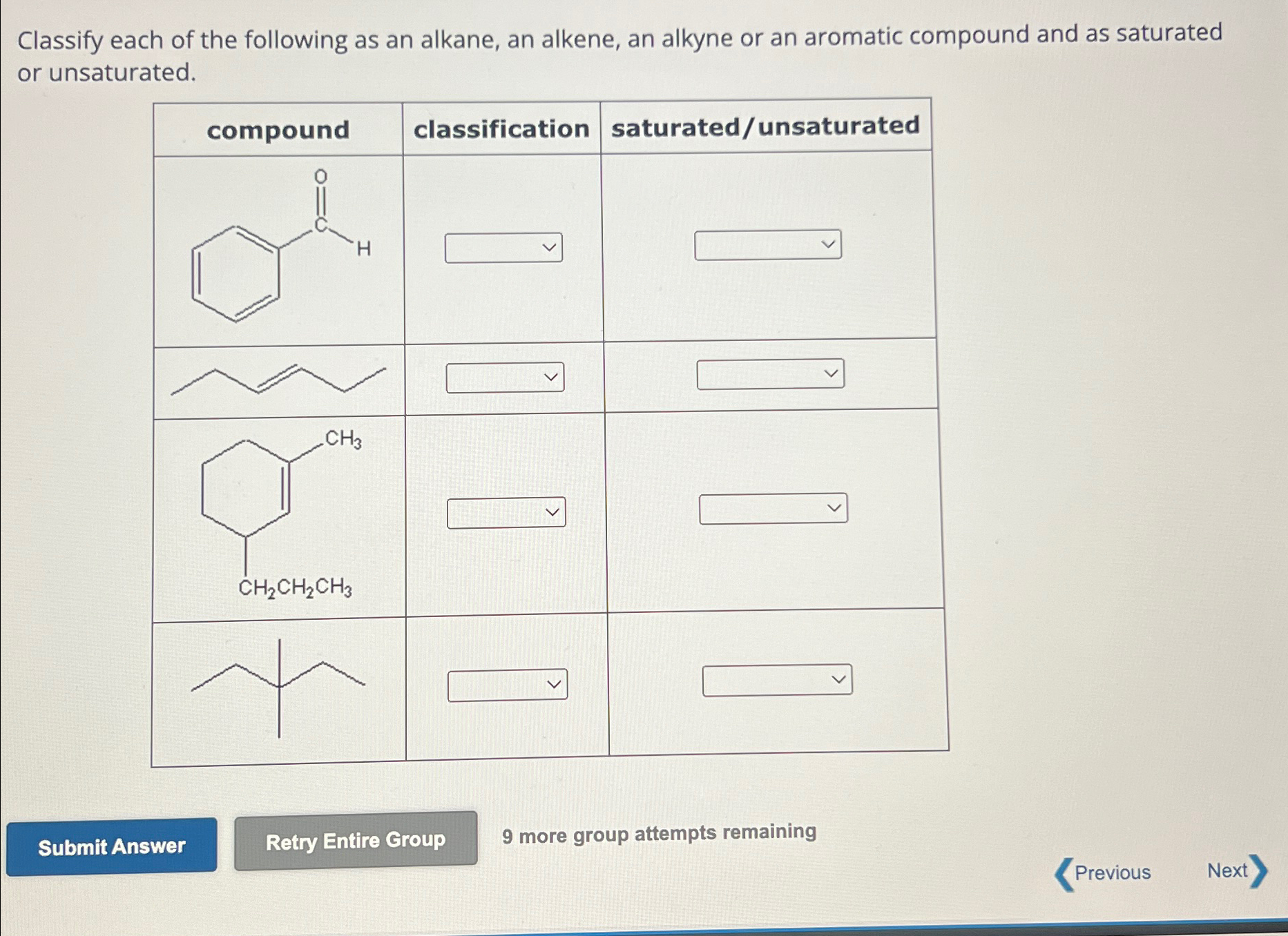 Solved Classify each of the following as an alkane, an | Chegg.com