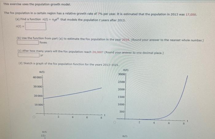 Solved oxercise uses the population growth model. fox | Chegg.com