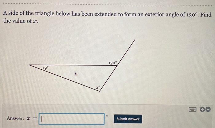 Solved A side of the triangle below has been extended to | Chegg.com