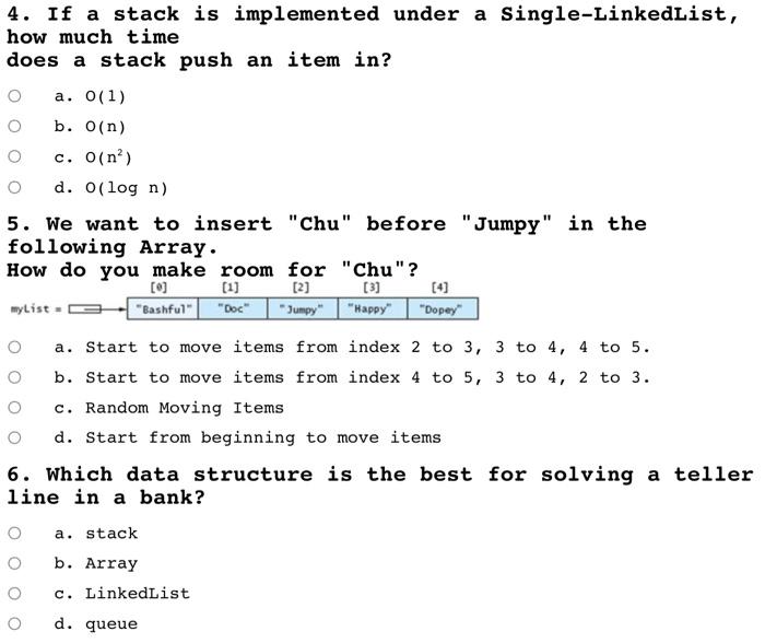 Solved 1. A(n) objects are inserted into the end and removed | Chegg.com