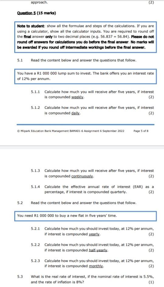 Solved Question 5 (15 marks) Note to student: show all the | Chegg.com Solved Question 5 (15 marks) Note to student: show all the | Chegg.com