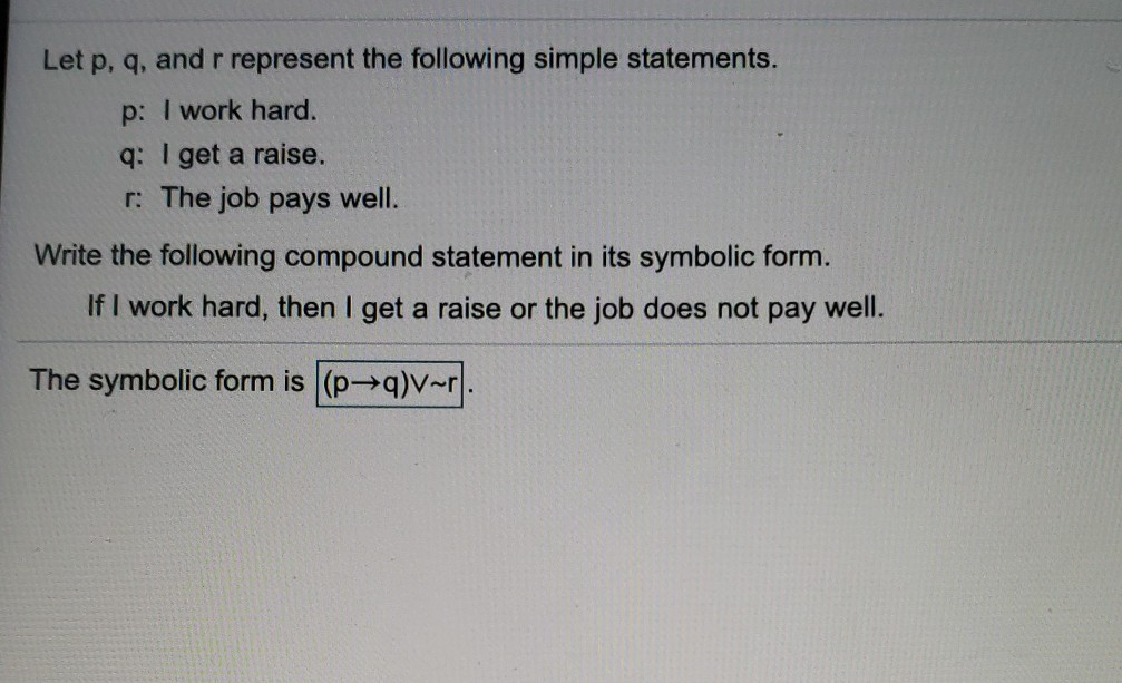 Solved Let p, q, and r represent the following simple | Chegg.com