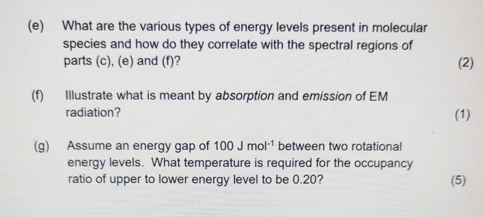 Solved (e) What are the various types of energy levels | Chegg.com