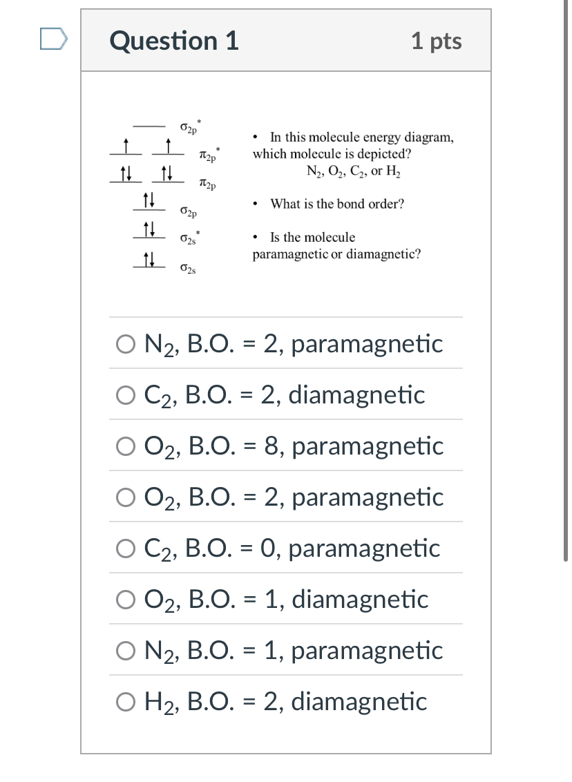 Solved \table[[Question 1,1 ﻿pts],[],[N, ﻿B.O. =2, | Chegg.com