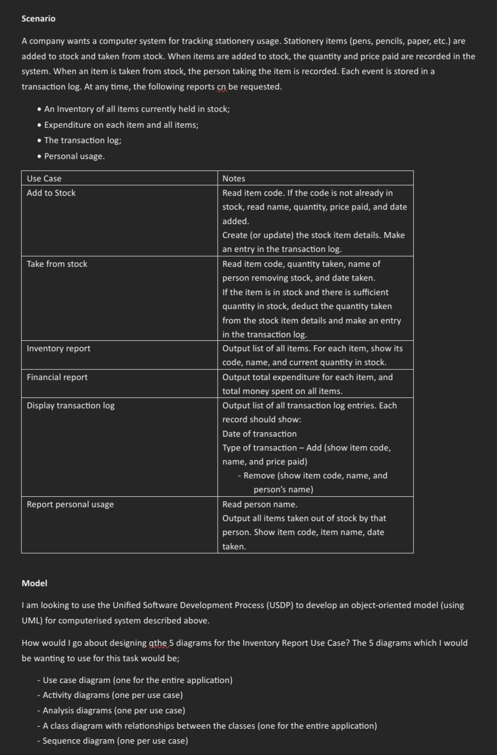 Solved Software Dev question, (Would greatly appreciate a | Chegg.com
