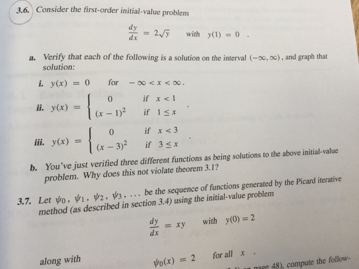 Solved 3.6. Consider the first-order initial-value problem | Chegg.com