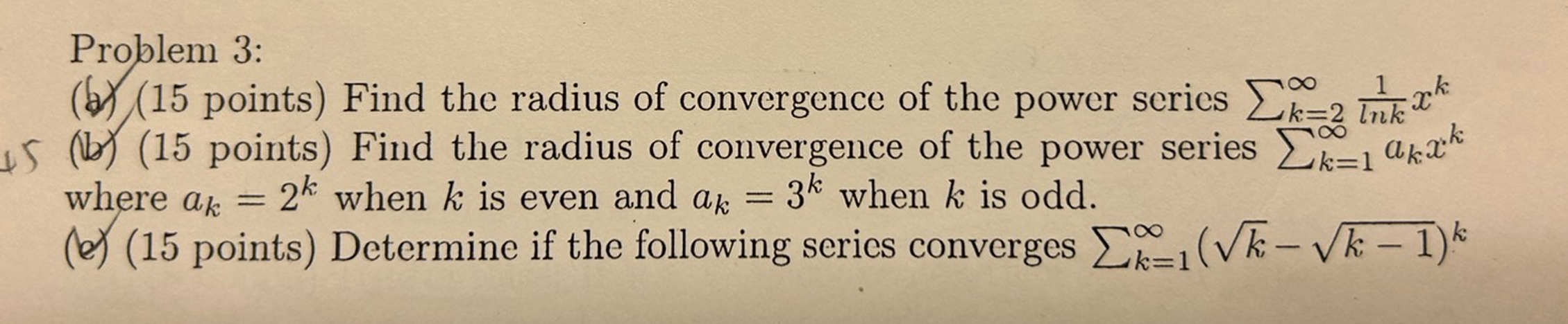 Solved Problem 3:(b) (15 ﻿points) ﻿Find the radius of | Chegg.com