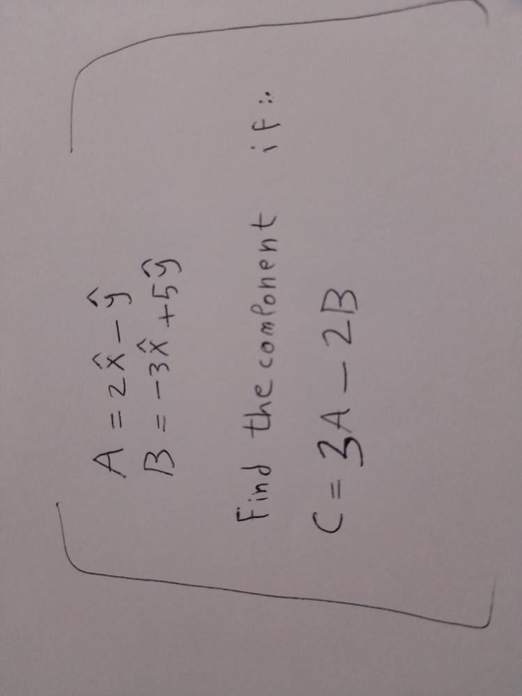 Solved A = 22 - B =-3☆ +5 Find the component C=3A-2B | Chegg.com