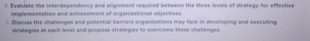 Solved Evaluate the interdependency and alignment required | Chegg.com