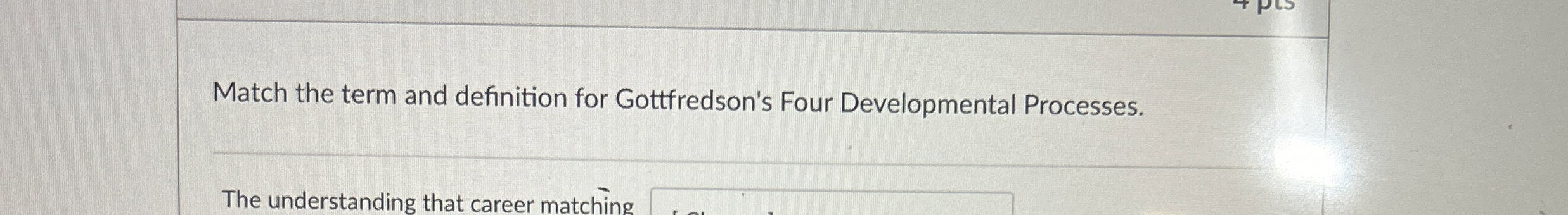Solved Match the term and definition for Gottfredson's Four | Chegg.com