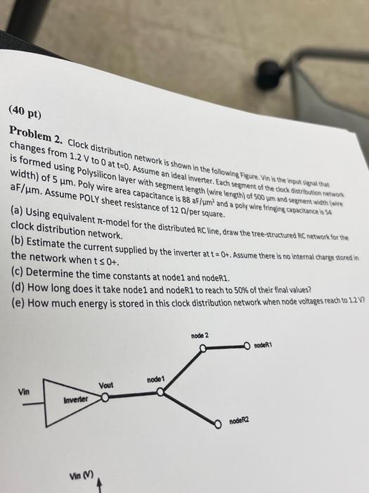 Solved (40pt) Problem 2. Clock distribution network is shown | Chegg.com