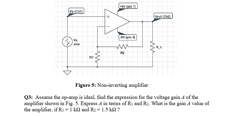 Solved Figure 5: Non-inverting amplifierQ3: Assume the | Chegg.com