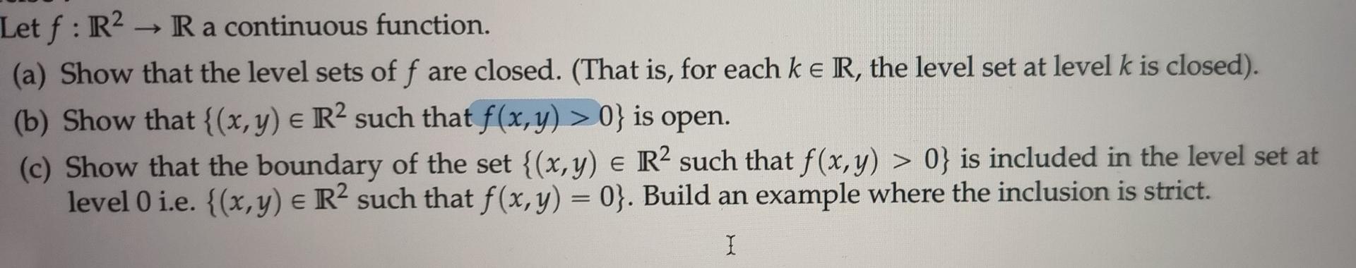Solved Let f: R² → Ra continuous function. (a) Show that the | Chegg.com