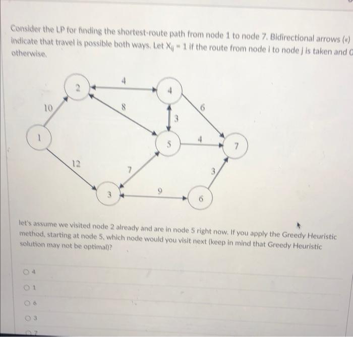 Solved Consider The Lp For Finding The Shortestroute Path 