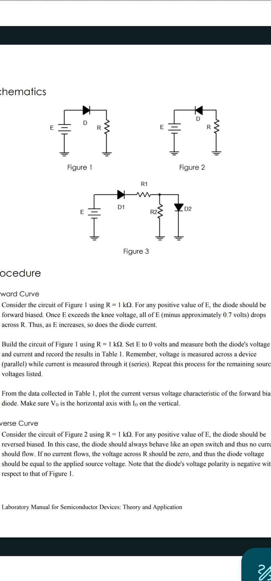 Table 2 Table 3 Laboratory Manual for Semiconductor | Chegg.com