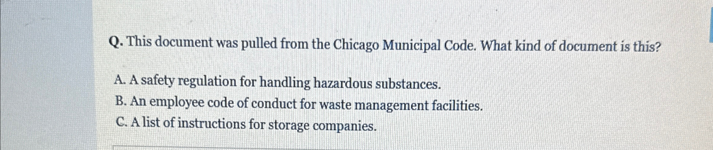 Solved Q. ﻿This document was pulled from the Chicago | Chegg.com