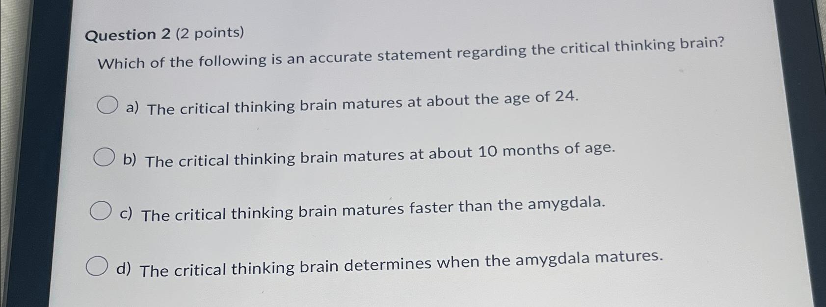 Solved Question 2 (2 ﻿points)Which of the following is an | Chegg.com