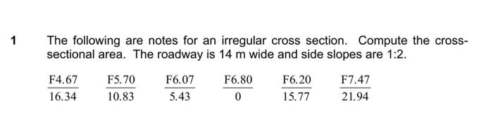 Solved The following are notes for an irregular cross | Chegg.com