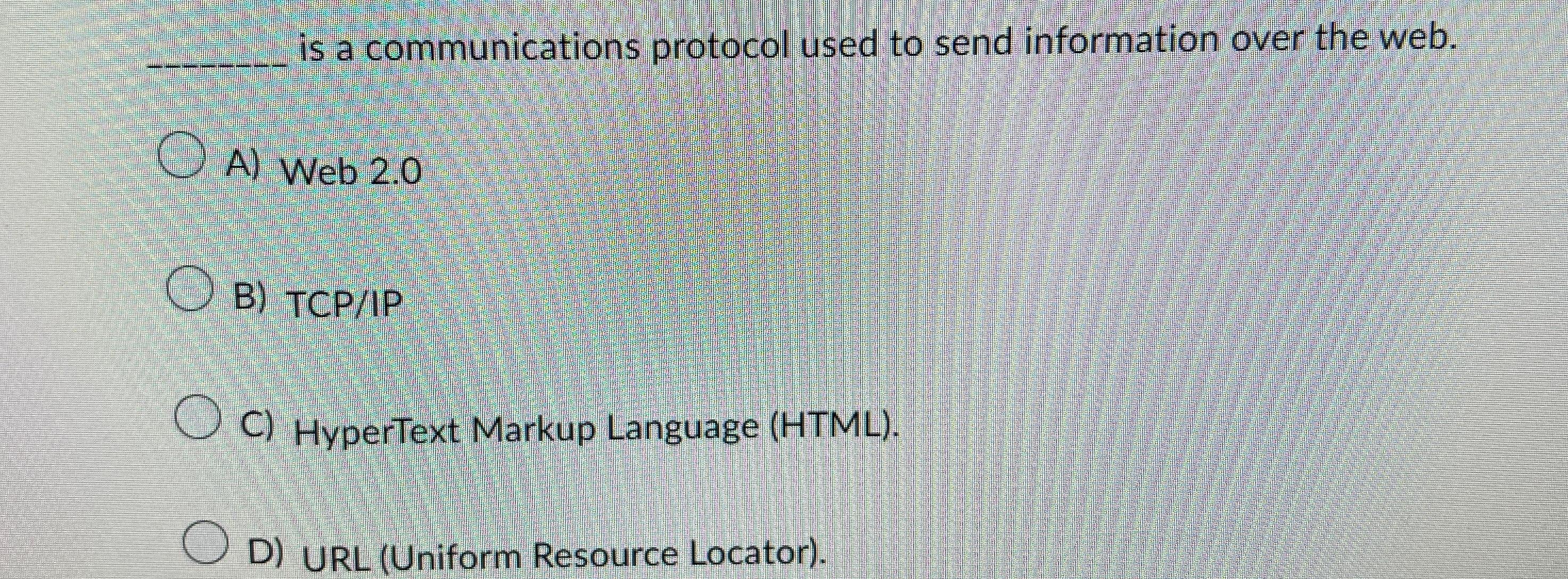 Solved is a communications protocol used to send information | Chegg.com