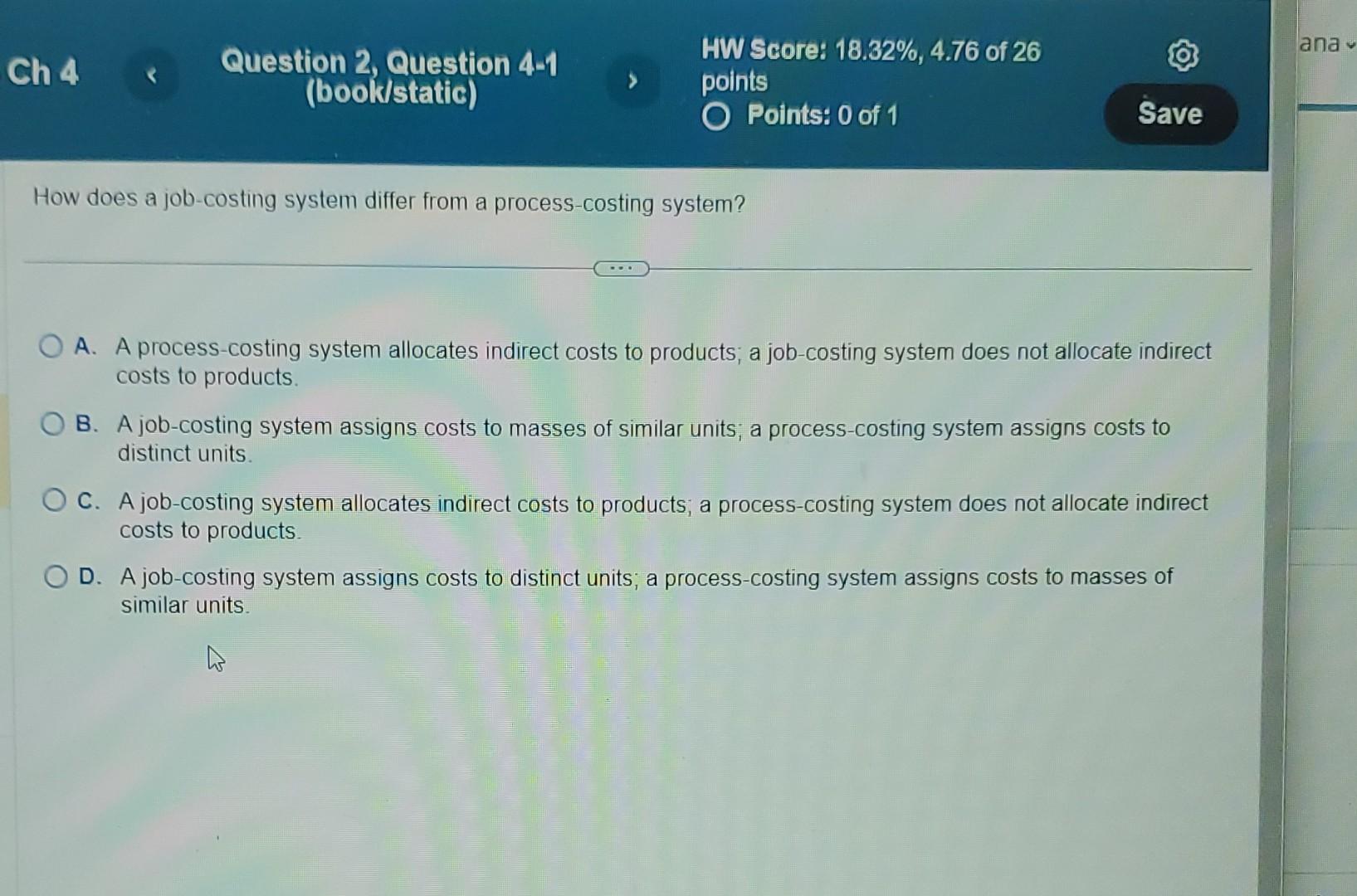 Solved How Does A Job Costing System Differ From A Process Chegg