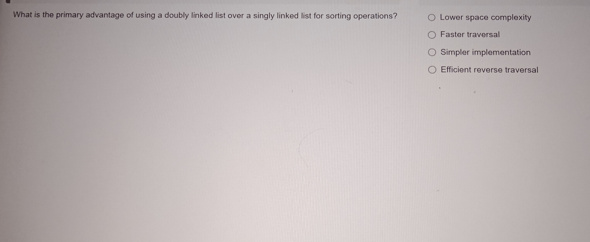 Solved What is the primary advantage of using a doubly | Chegg.com