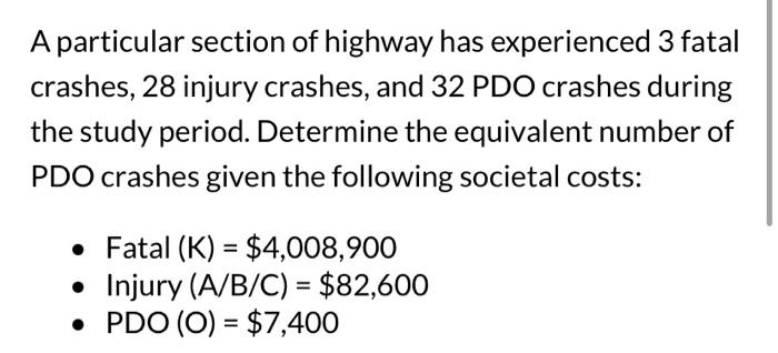 Solved A particular section of highway has experienced 3 | Chegg.com