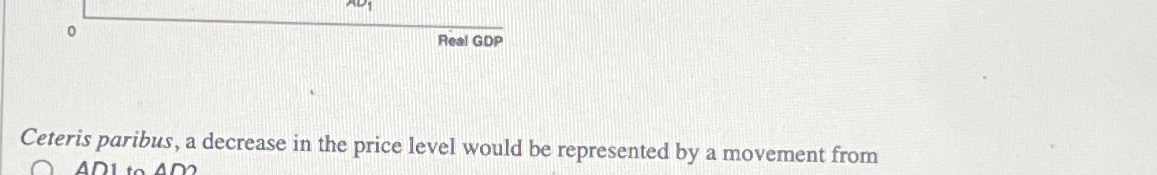 Solved Ceteris paribus, a decrease in the price level would | Chegg.com