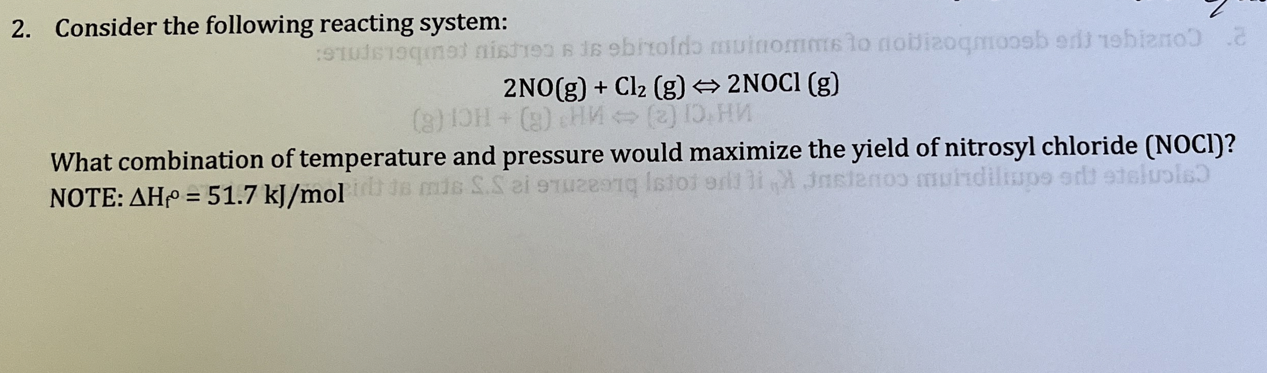 Solved Consider the following reacting | Chegg.com