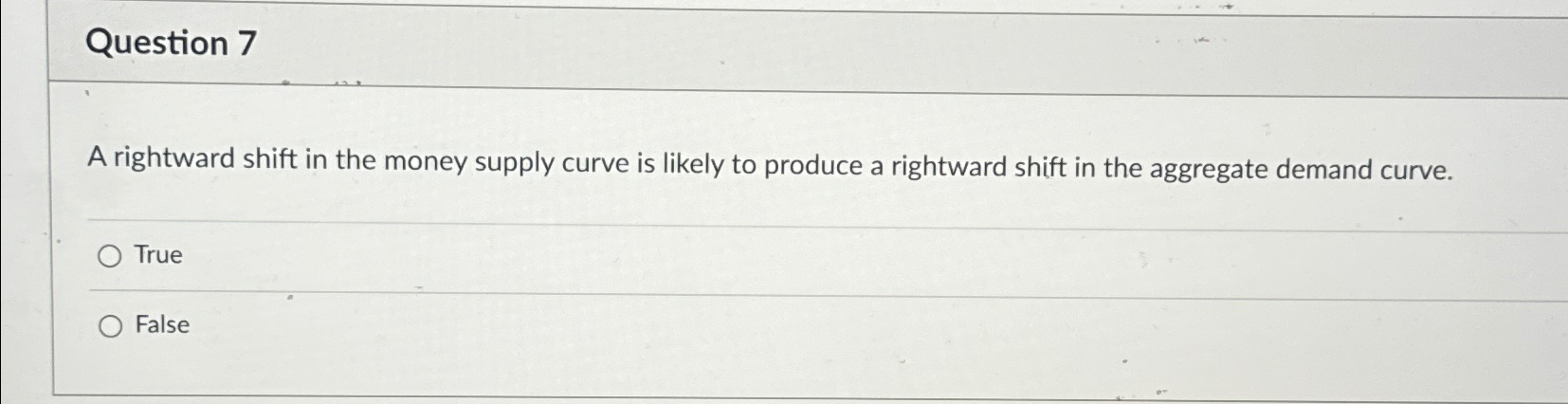 Solved Question 7A rightward shift in the money supply curve | Chegg.com