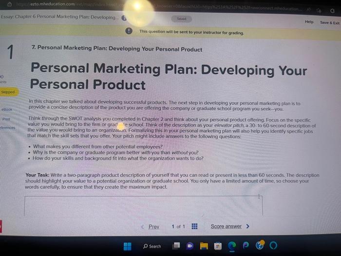 Personal Marketing Plan: Developing Your Personal | Chegg.com