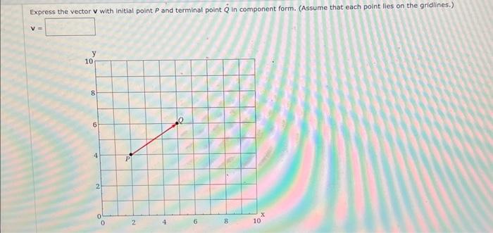 Solved Express the vector v with initial point P and | Chegg.com