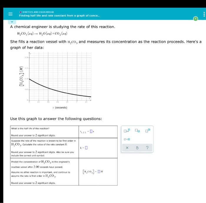 Solved = O KINETICS AND EQUILIBRIUM Finding half life and | Chegg.com