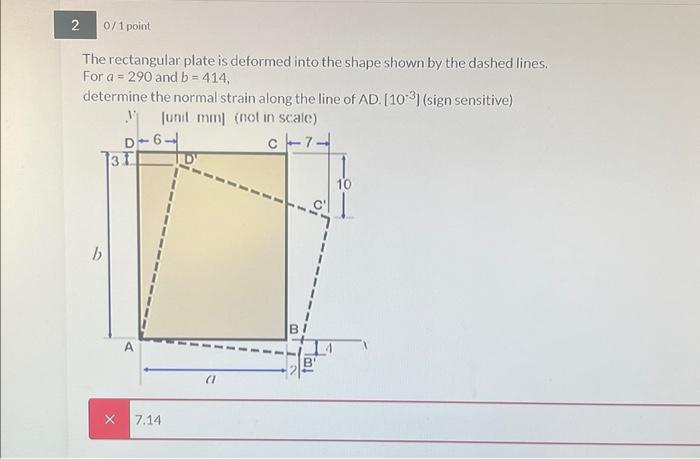 Solved The rectangular plate is deformed into the shape | Chegg.com