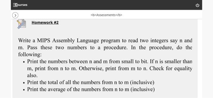 Solved Homework 2 Write A Mips Assembly Language Program 