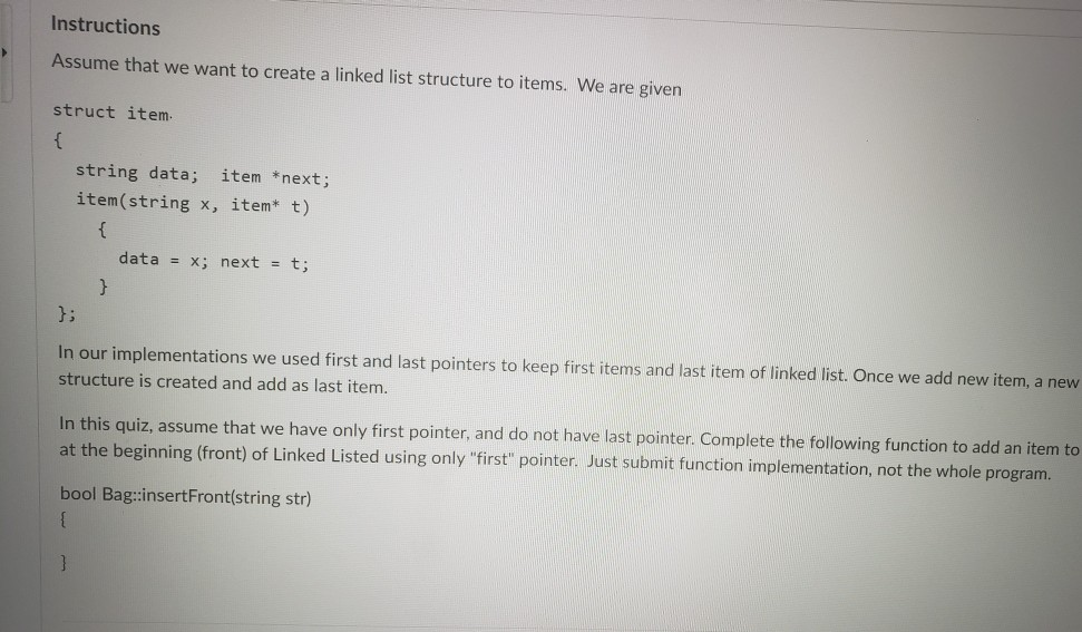 Solved Instructions Assume that we want to create a linked | Chegg.com