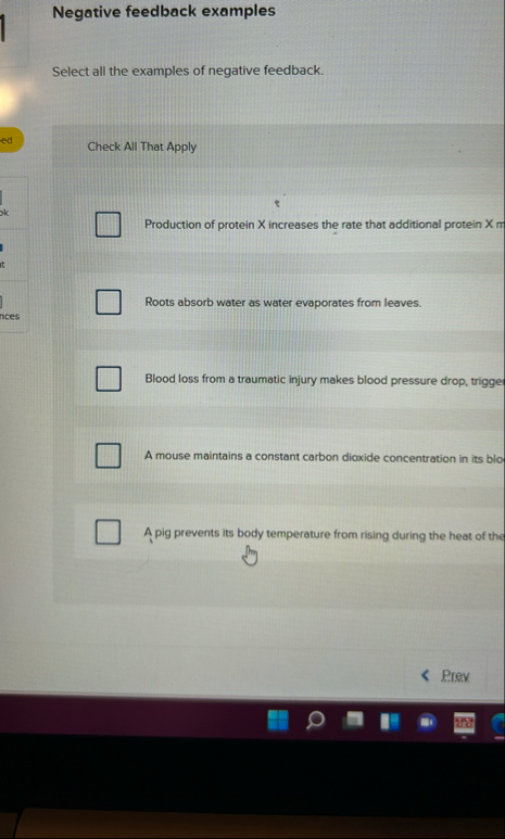 Solved Negative feedback examplesSelect all the examples of | Chegg.com