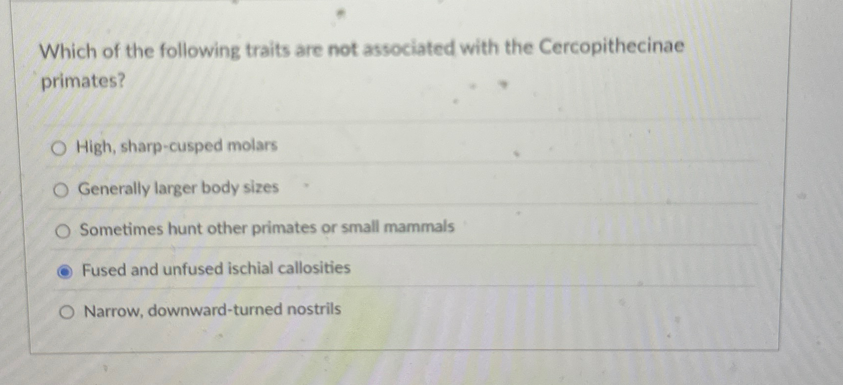 Solved Which of the following traits are not associated with | Chegg.com