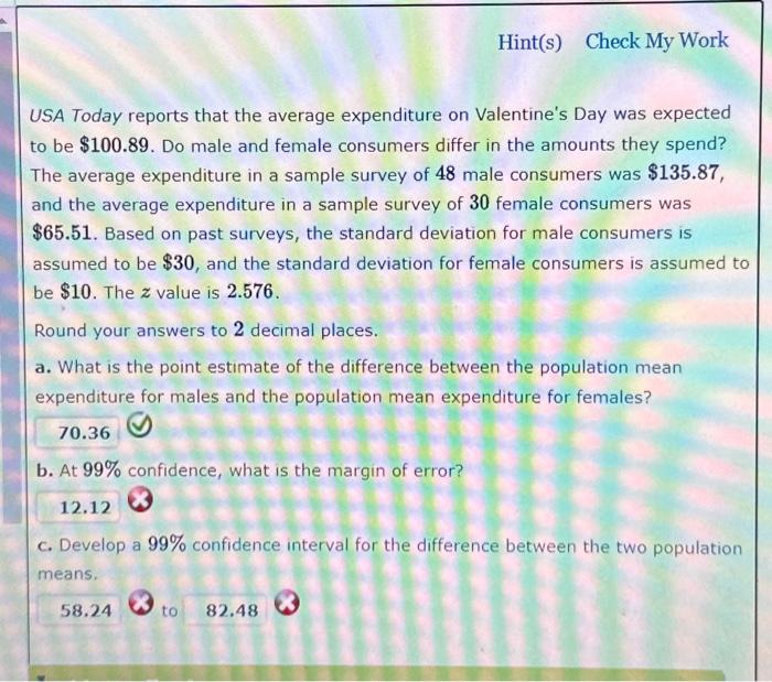 Solved USA Today reports that the average expenditure on | Chegg.com