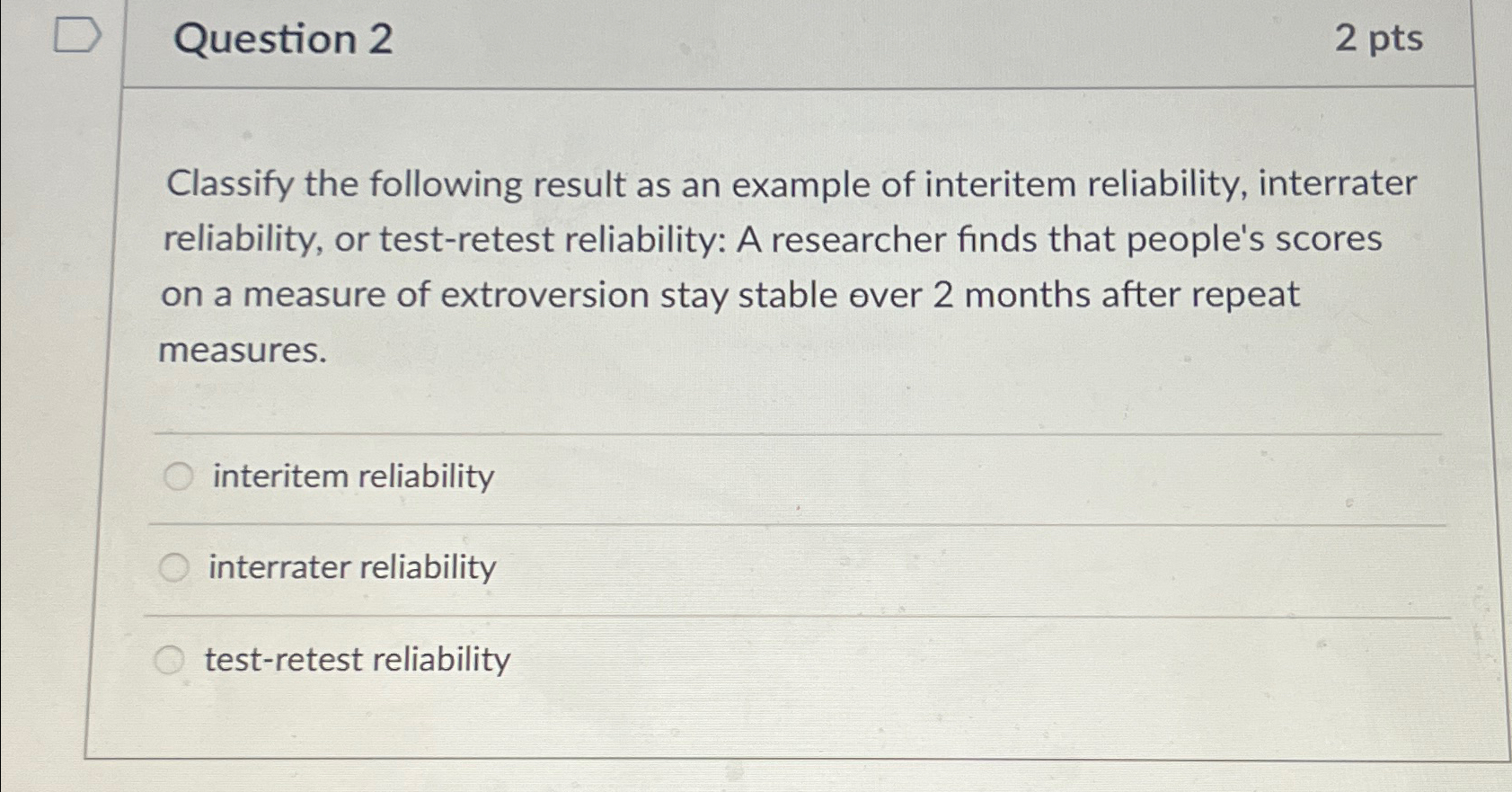 Solved Question 22 ﻿ptsClassify the following result as an | Chegg.com