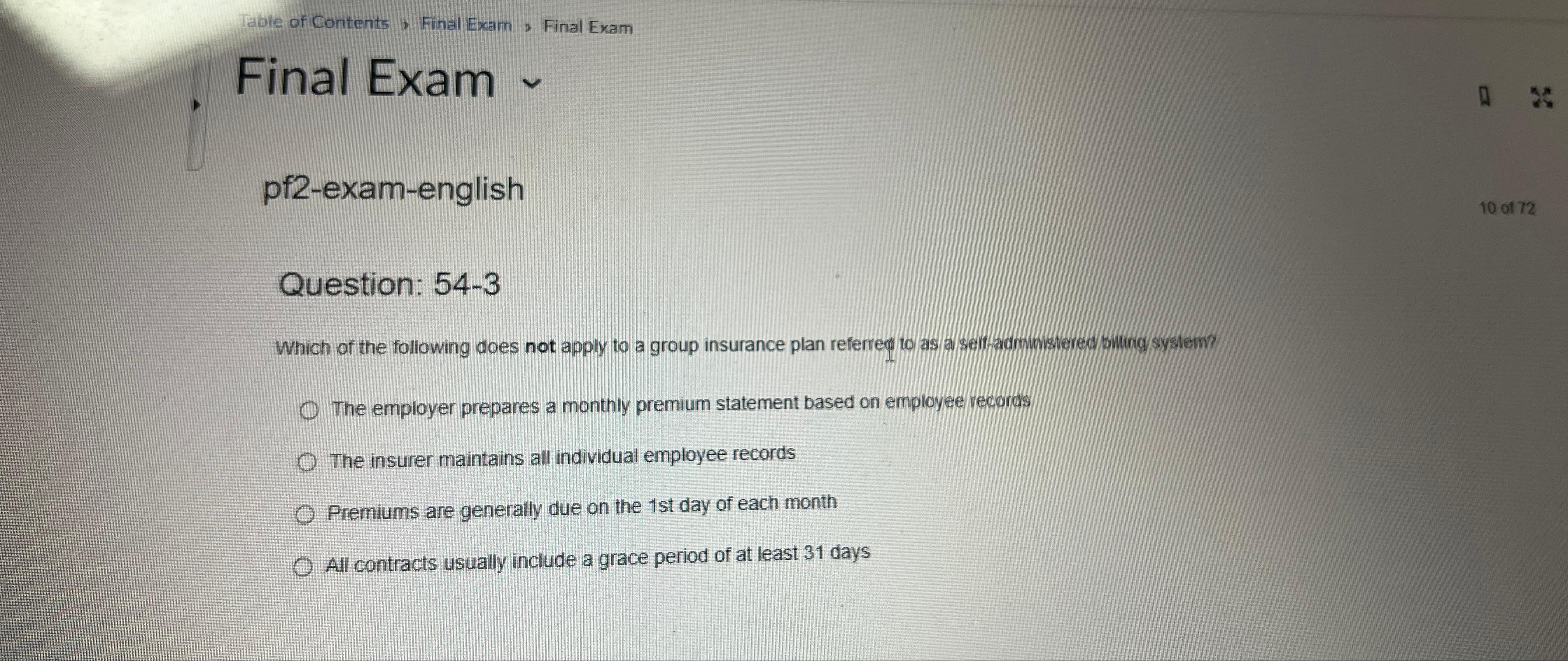 Solved Table of Contents, Final Exam , ﻿Final ExamFinal | Chegg.com