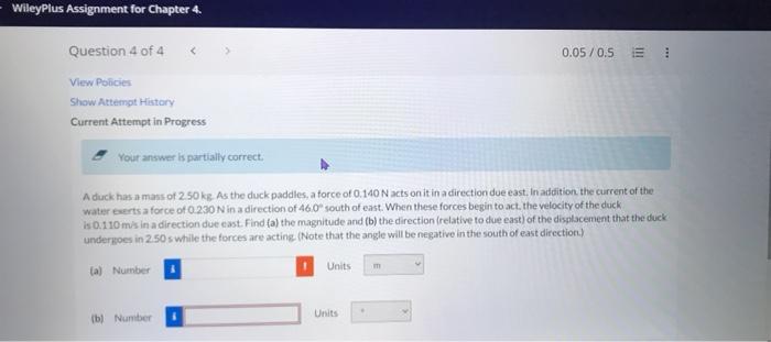 Solved WileyPlus Assignment for Chapter 4. Question 4 of 4 | Chegg.com