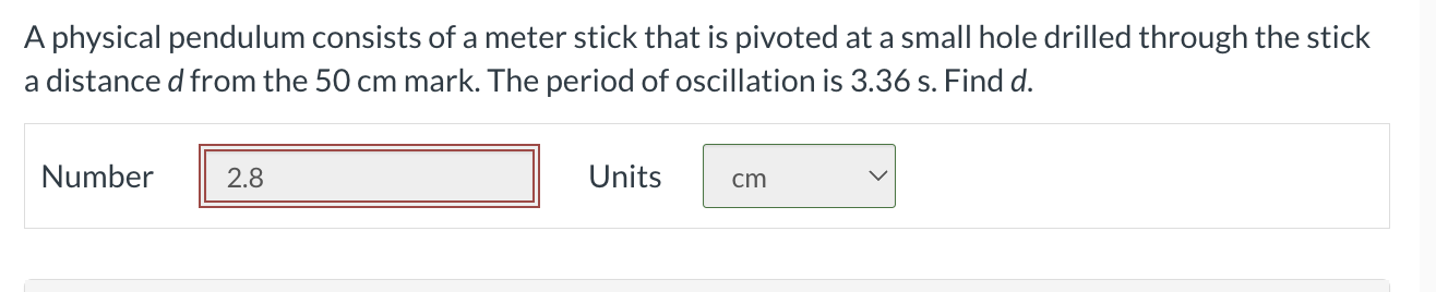 Solved A physical pendulum consists of a meter stick that is | Chegg.com