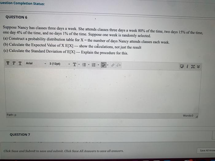 Solved uestion Completion Status: QUESTION 6 Suppose Nancy | Chegg.com